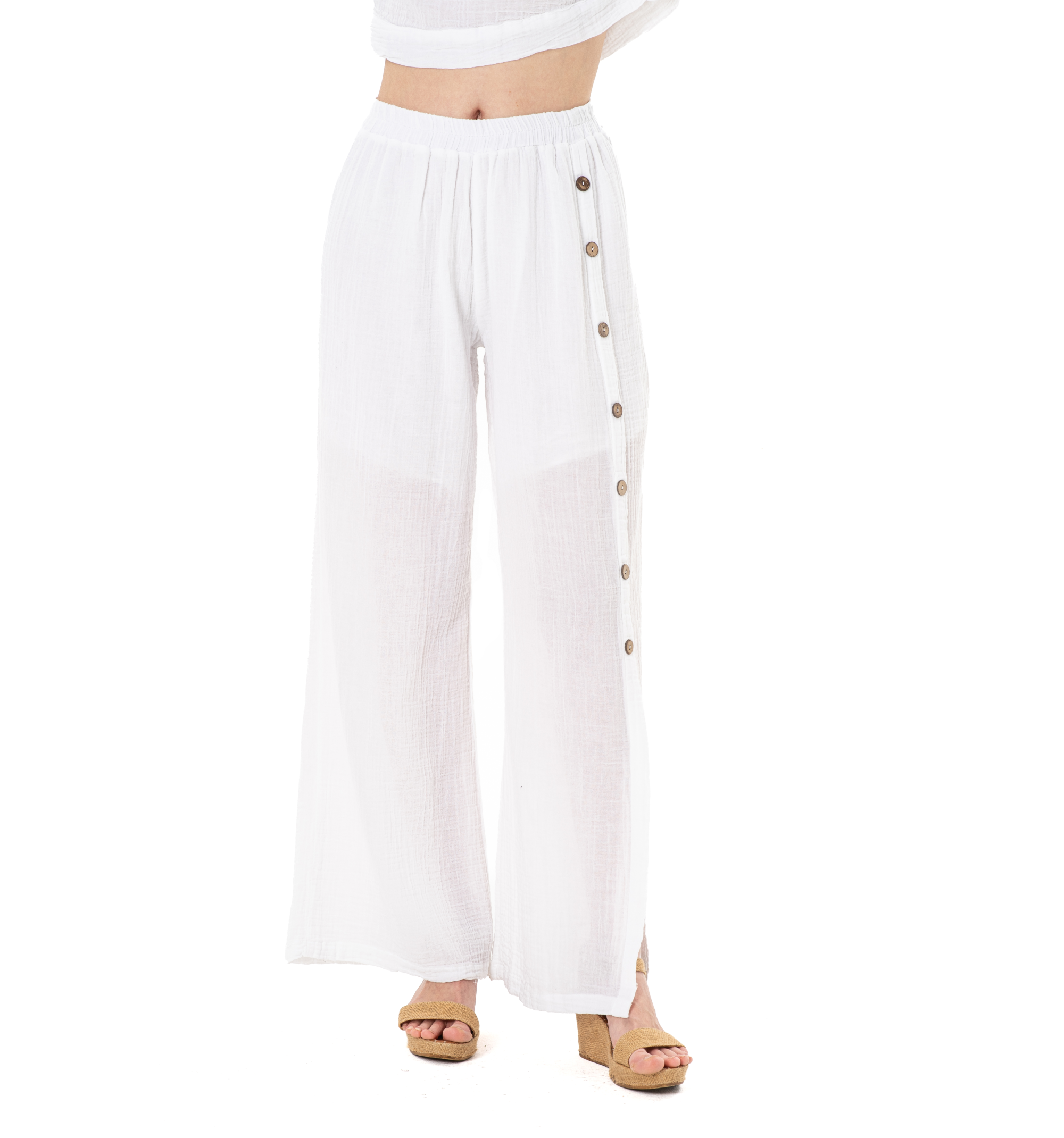 JENNY DOUBLE PANT- WHITE – Just Nature
