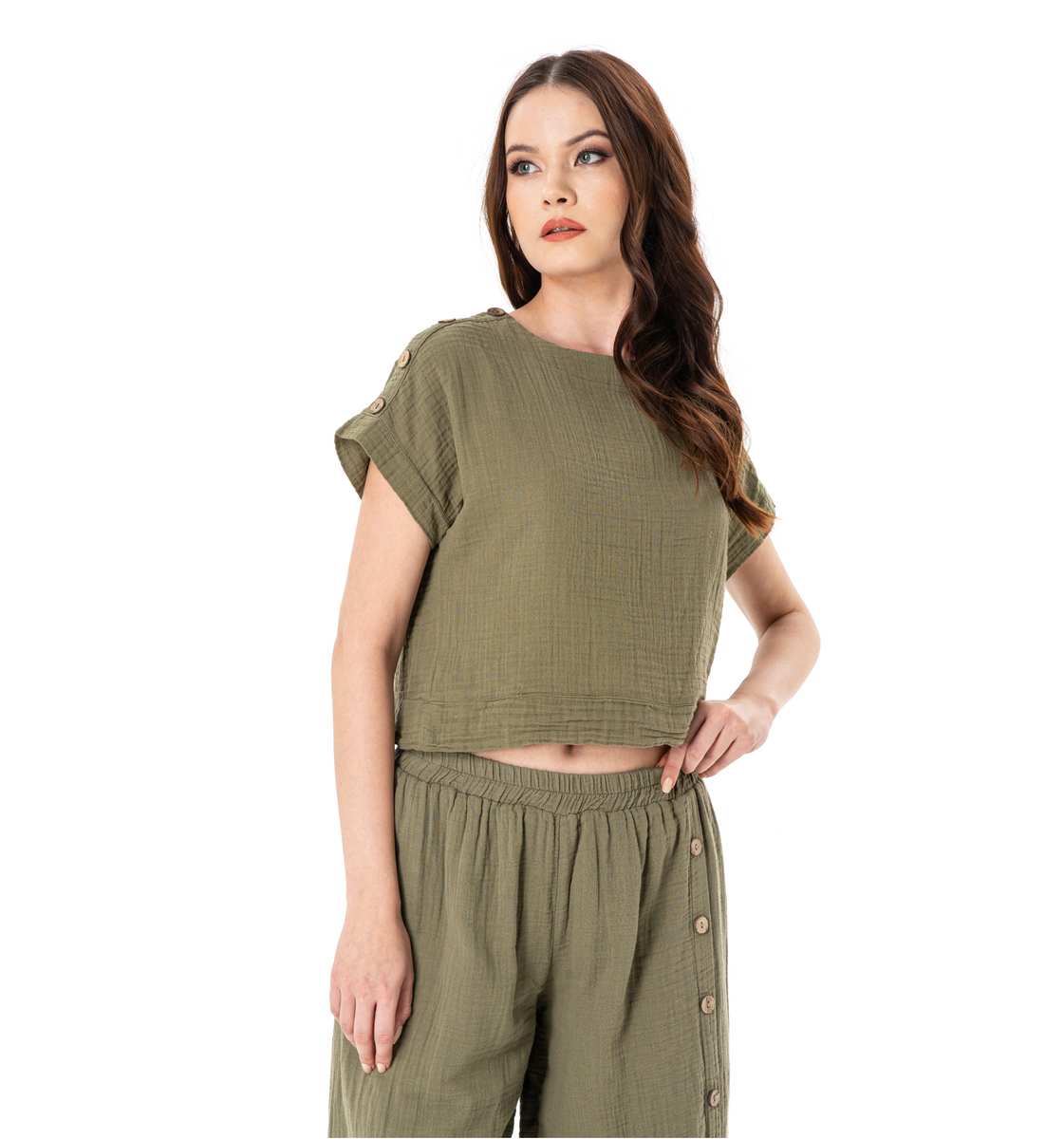 JENNY TOP DOUBLE- OLIVE – Just Nature